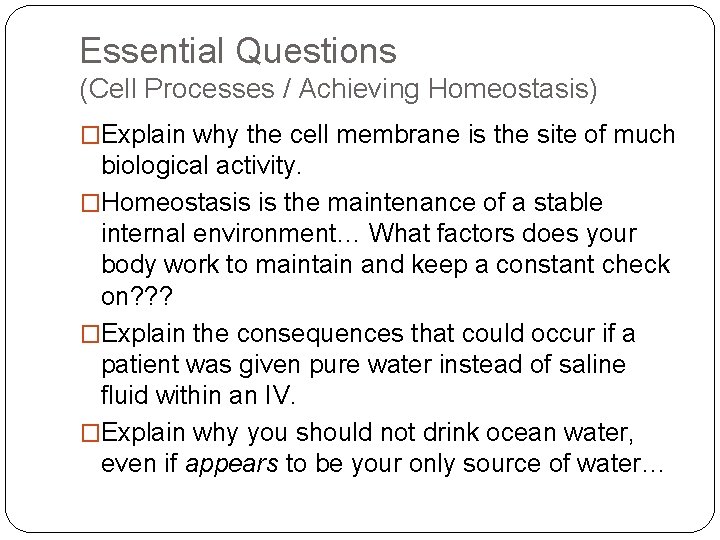 Biology Notes Topic Cell Processes Achieving Homeostasis AL