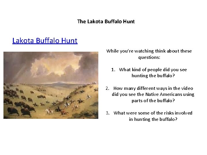 The Buffalo Hunt By Chad Folsom Essential Vocabulary