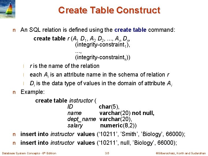 Chapter 3 Introduction To Sql Database System Concepts