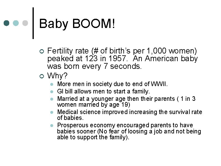 The Baby Boom and Culture of the 1950