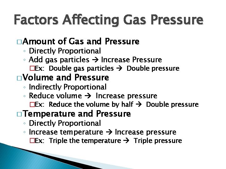 Unit 8 Behavior of Gases Table of Contents