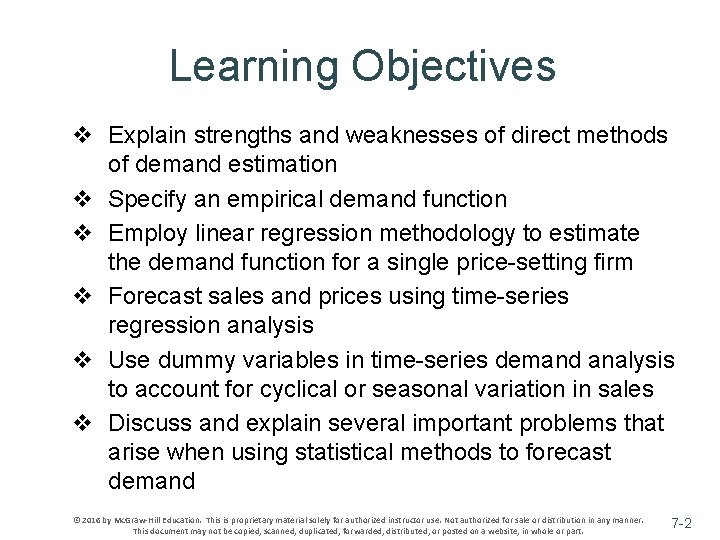 Chapter 7 Demand Estimation Forecasting 2016 by Mc
