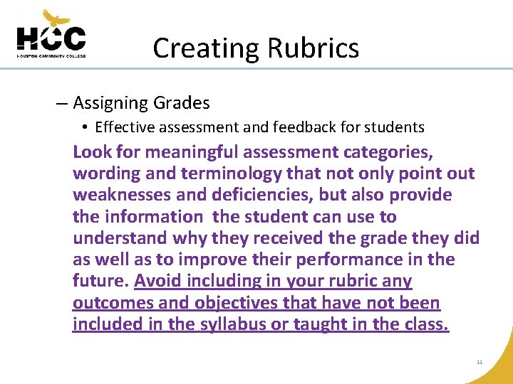 1 Using Rubrics for Student Assessment Peggy Porter