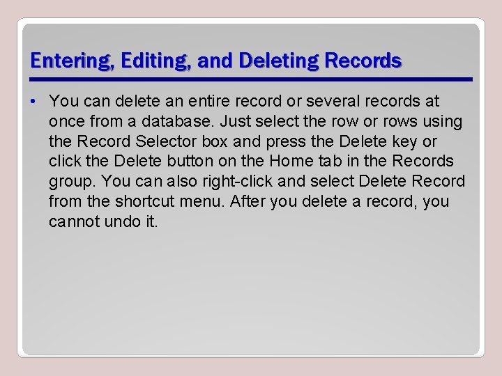 Work with Tables and Database Records Lesson 3