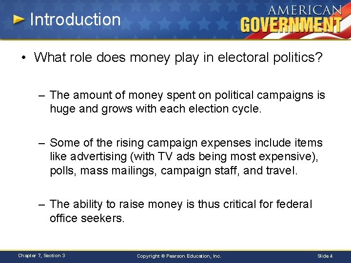 Chapter 7 The Electoral Process Section 3 Objectives