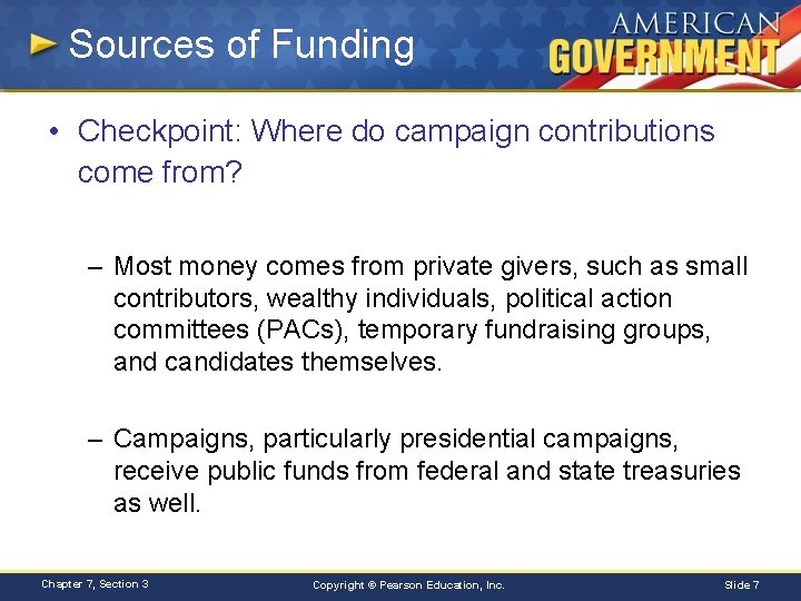 Chapter 7 The Electoral Process Section 3 Objectives