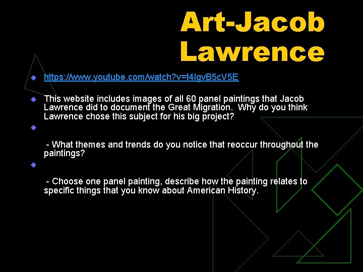 Harlem Renaissance Webquest English 11 Background and introduction