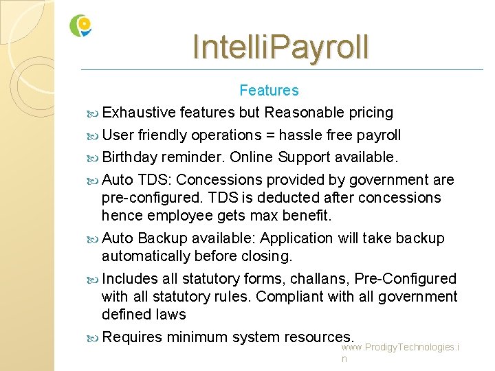 Intelli Payroll developed by Prodigy Technologies About Us