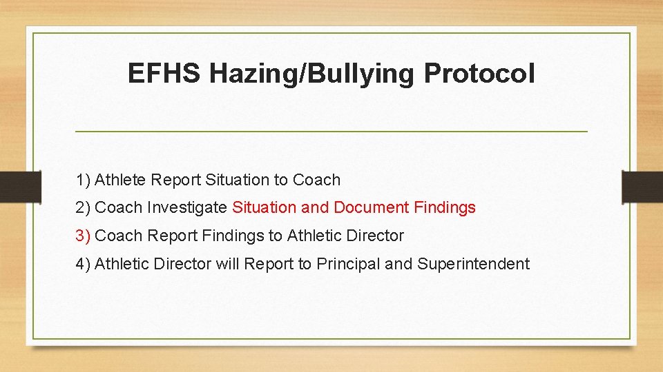 HazingBullying EFHS ATHLETICS What is Hazing 1 Hazing