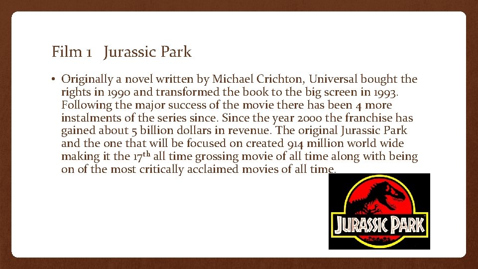 Universal Studios Case Study HUNTER LONG MRS BROOKS