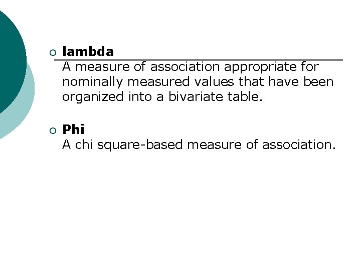 Association Between Variables Measured at Nominal Level Chisquare