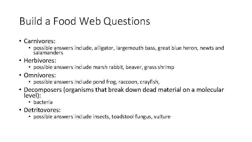 4 6 18 Build a Food Web Recap
