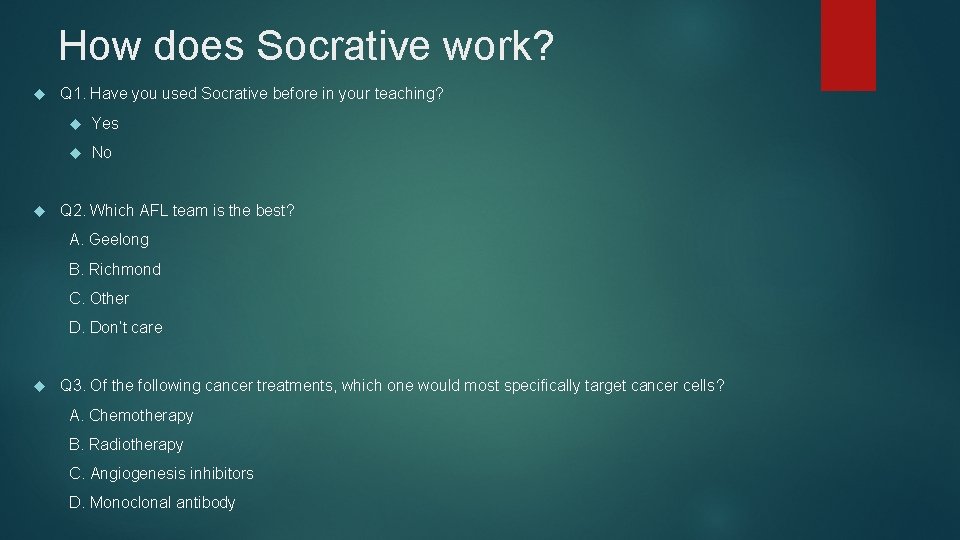 Assessment of the Webbased Audience Response System ARS