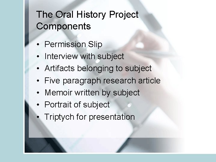 The Oral History Project ReadingMiss Gibb The Oral