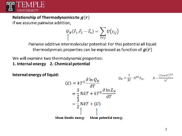 Statistical Thermodynamics Lecture 7 Distribution functions in classical