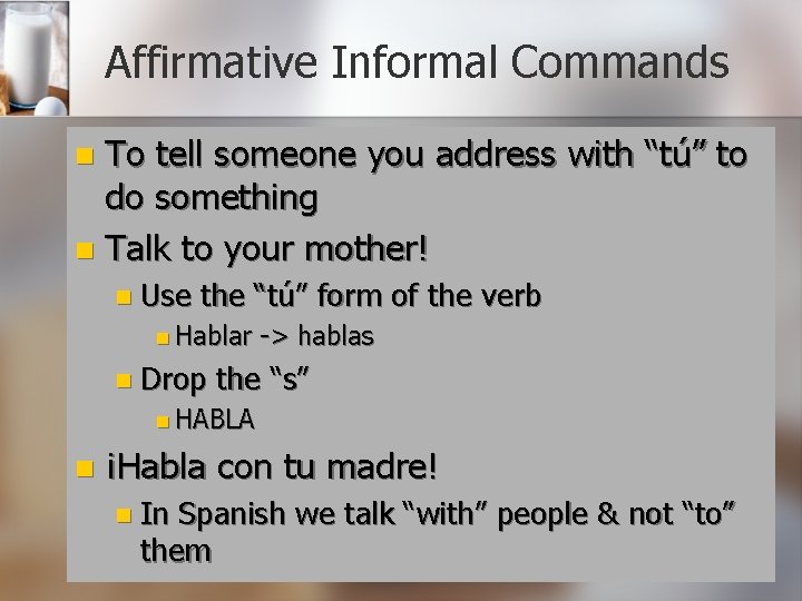 Calentamiento Using Direct Object Pronouns answer the following