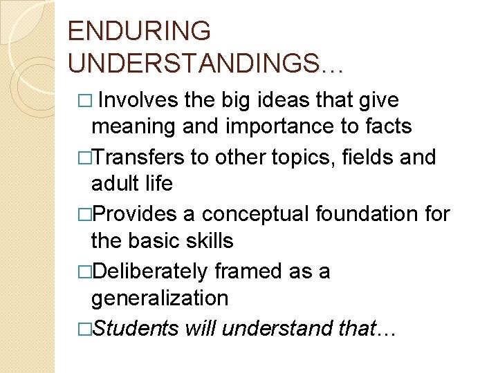 Avon Grove School District Understanding by Design Ub