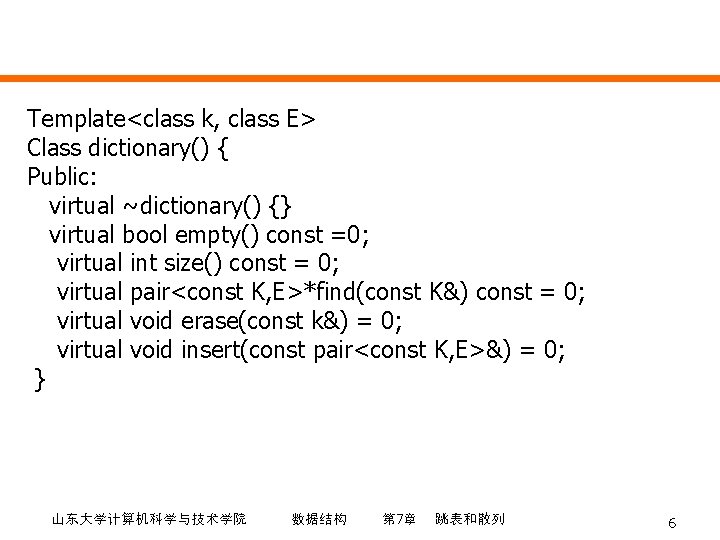 Templateclass k class E Class dictionary Public virtual
