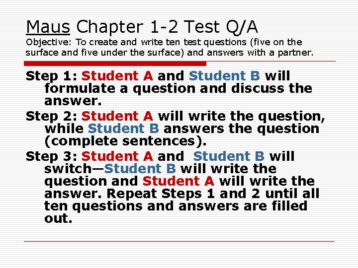 Maus Vocabulary Chapter 1 The Sheik 1 2