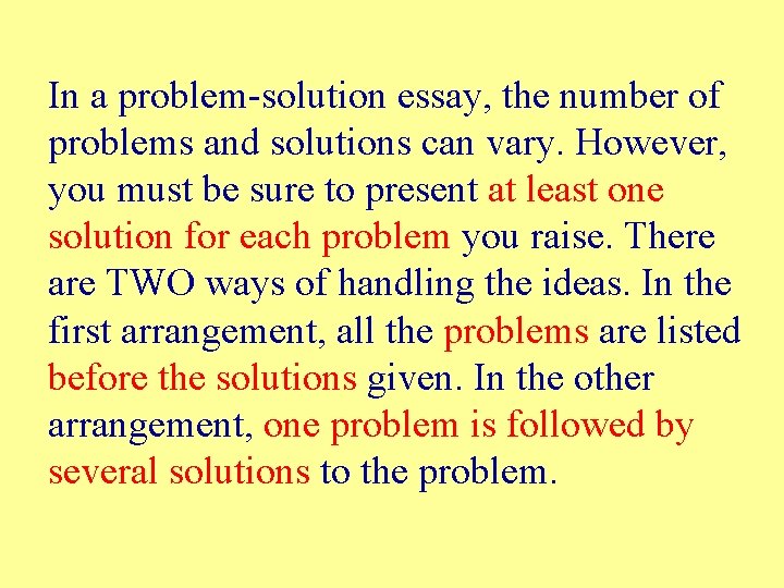 Writing a problemsolution essay Below are six essay