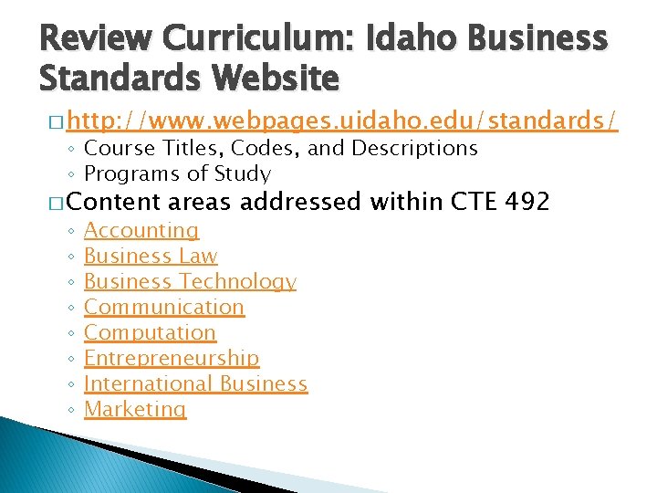 Business and Marketing Education Methods Course Introduction Role