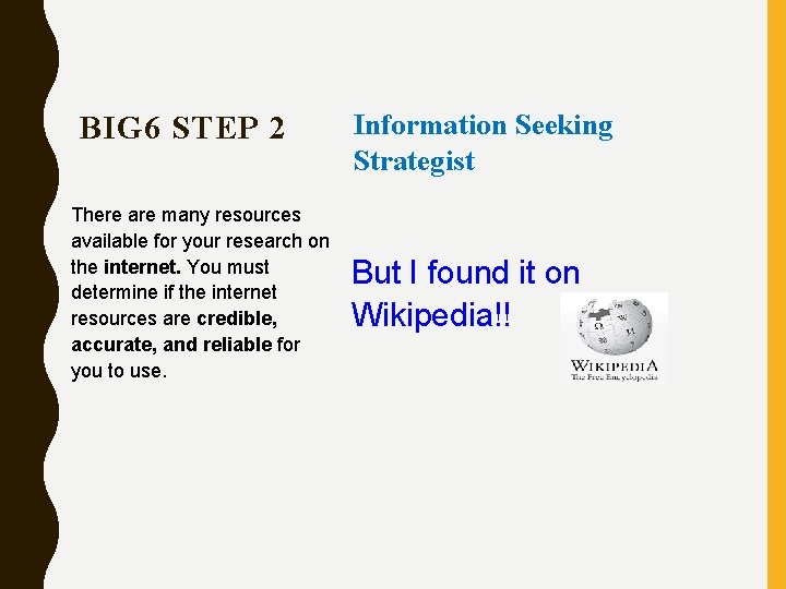 BIG 6 LESSON CONCLUSION LISA VILLAGOMEZ REVIEW OF