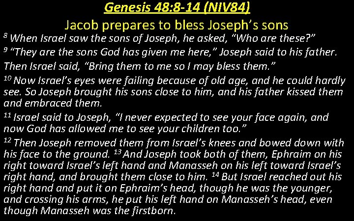 Genesis Title Genesis Joseph Jacob Leah Josephs Deaths