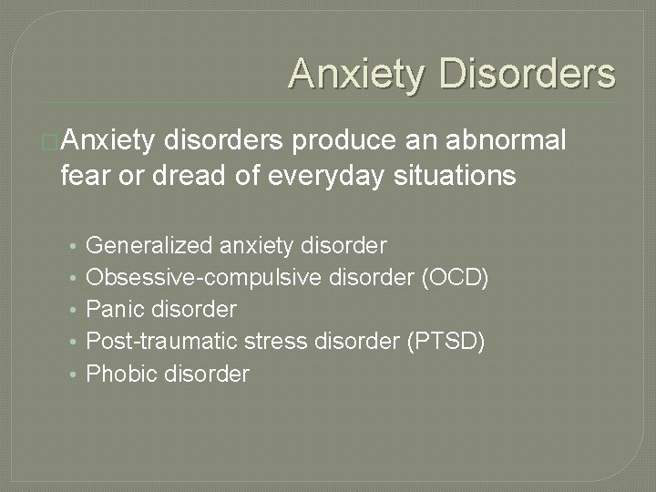 Mental Health Disorders Relationships 2 4 Objectives Name