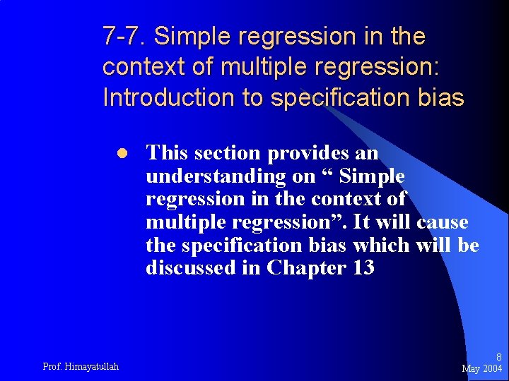 Basic Econometrics Chapter 7 MULTIPLE REGRESSION ANALYSIS The