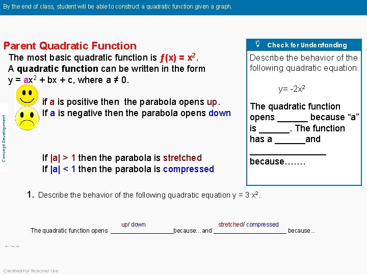 LEARNING OBJECTIVE By the end of class students