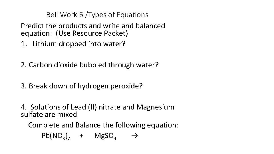 Bell Work 1 Mass Spectroscopy 1 Describe how