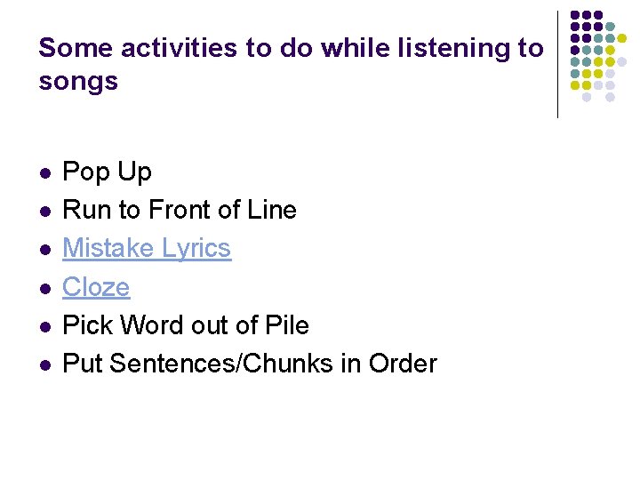 Teaching Activities for Listening Reading and Speaking by
