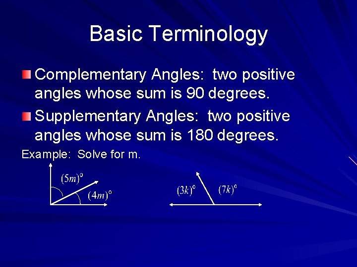 Trigonometry Chapter 1 1 1 Angles Basic Terminology