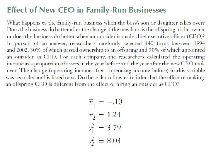 Chapter 13 Inferences about Comparing Two Populations Instructor