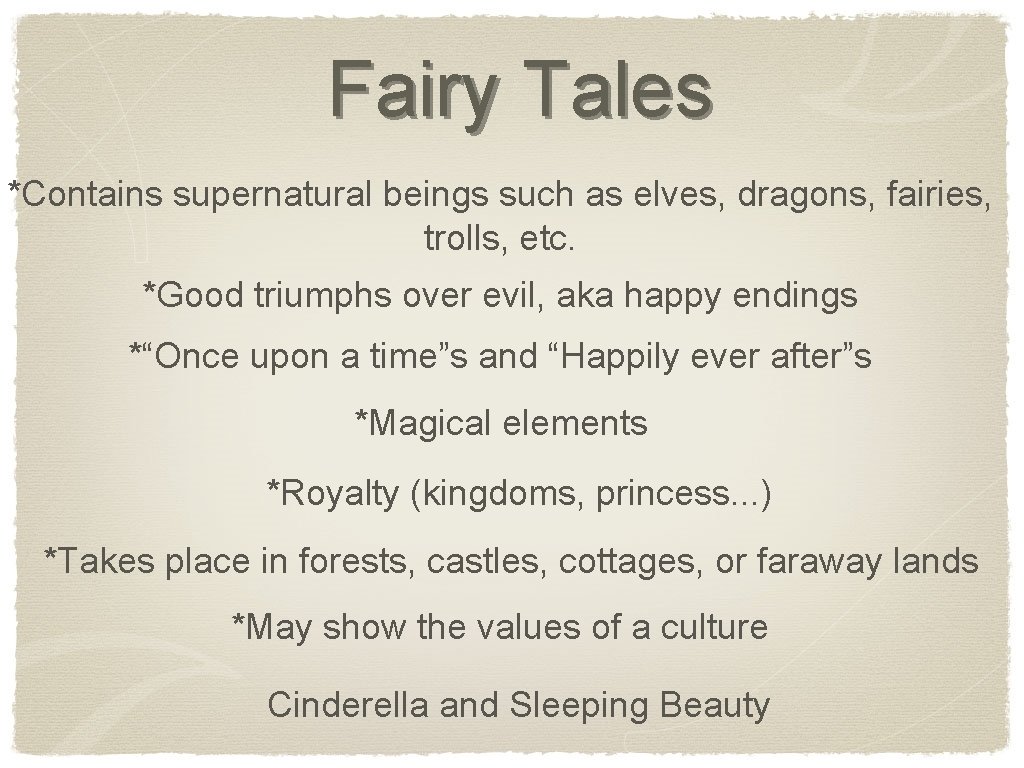 Myths Fables Legends Folk Tales and Fairy Tales