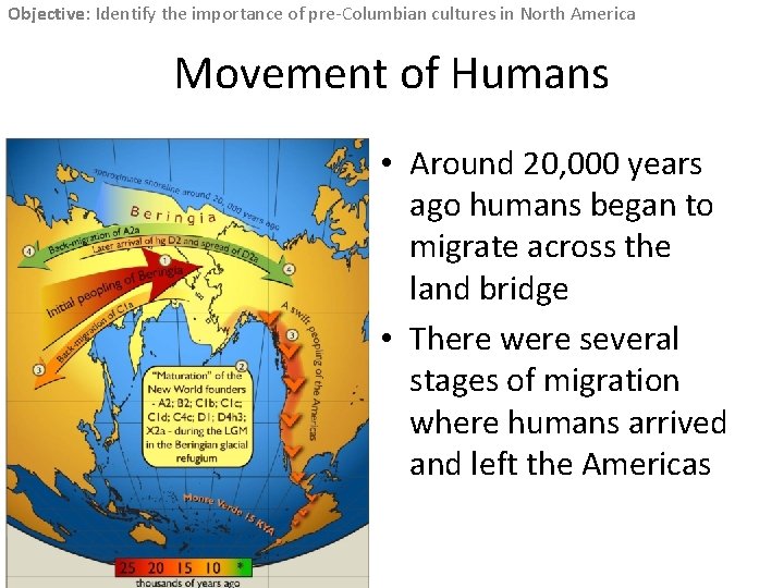 Objective Identify the importance of preColumbian cultures in