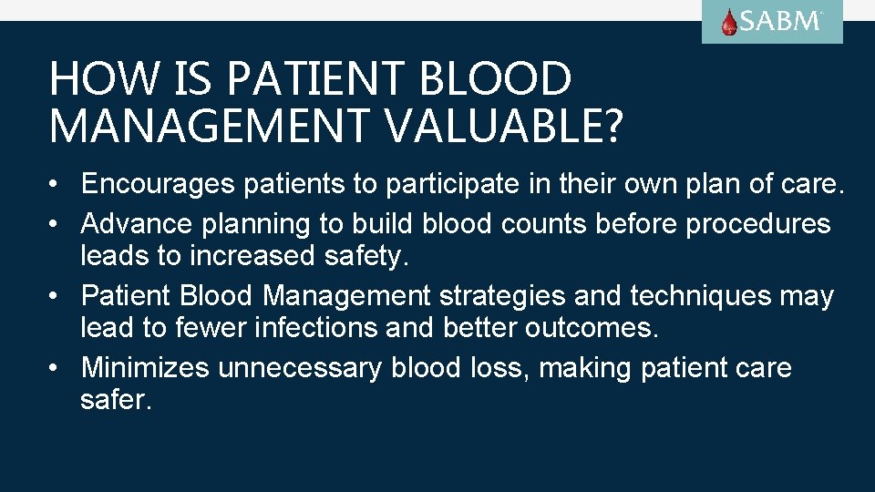 WHAT IS PATIENT BLOOD A Patients Guide MANAGEMENT
