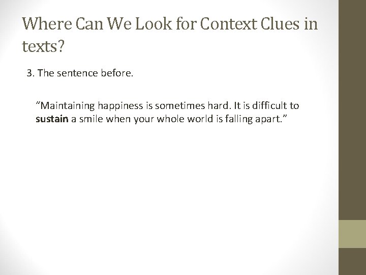 Context Clues Using clues to help build our