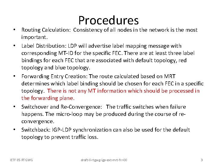 Applicability of LDP MultiTopology for Unicast Fastreroute Using