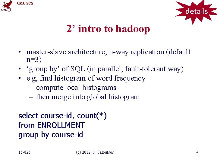 CMU SCS 15 826 Multimedia Databases and Data