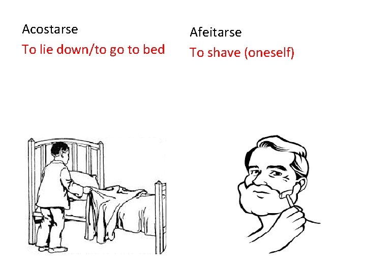 Vocabulario Verbos Reflexivos Acostarse To lie downto go