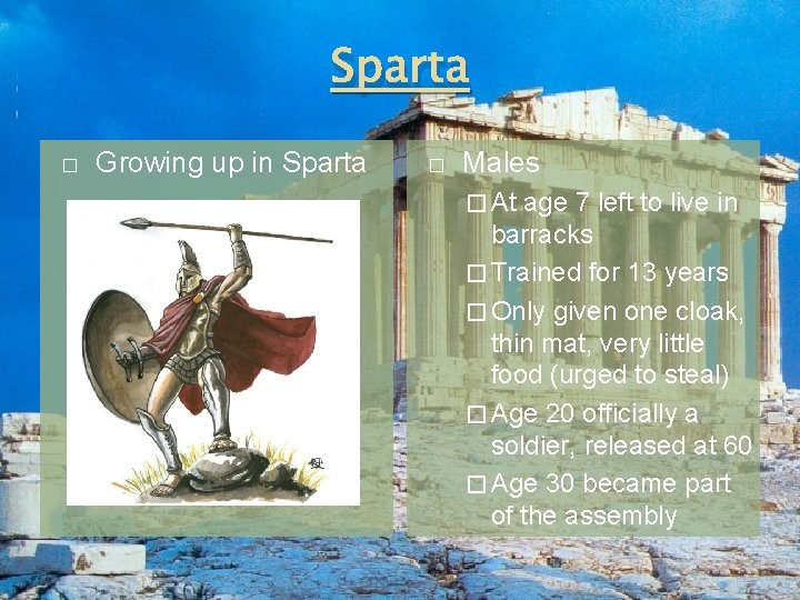 ATHENS AND SPARTA Athens Public Life Agora Public