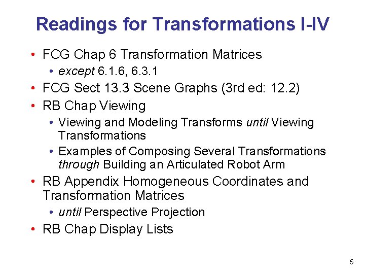 University of British Columbia CPSC 314 Computer Graphics