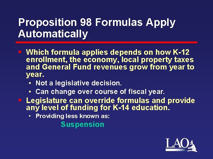 The Basics of Proposition 98 A Tutorial for