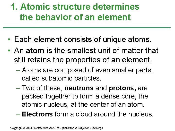 Chapter 2 Lecture Chemistry 2 Life requires about