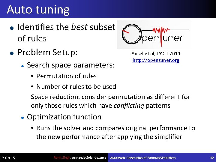 Automatic Generation of Formula Simplifiers based on Conditional