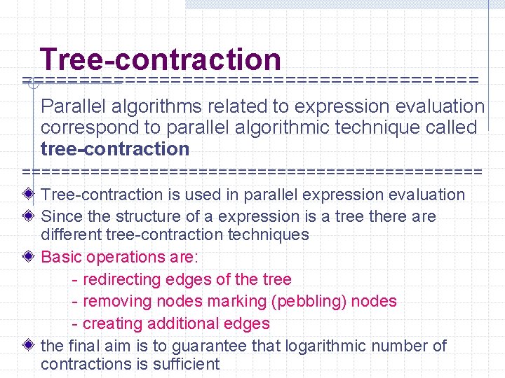 Parallel algorithms for expression evaluation Simultaneous substitution method