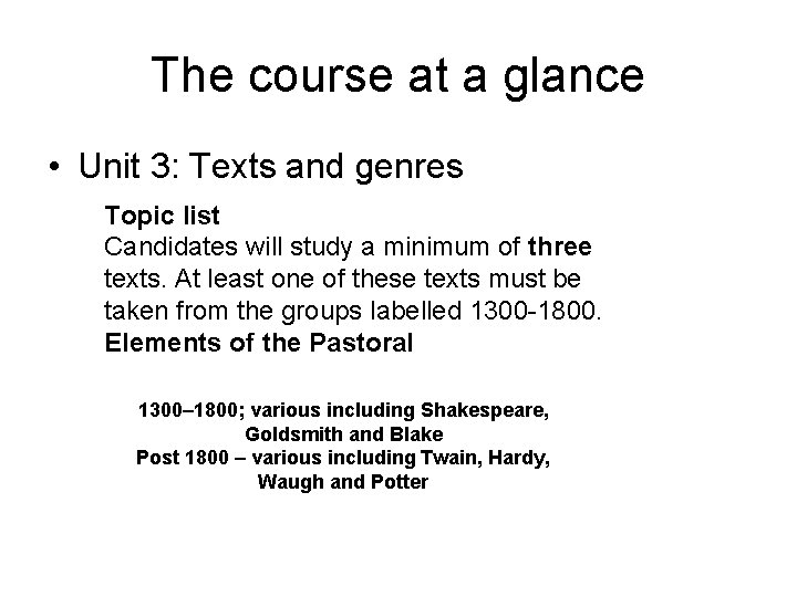 Assessment Objectives GCE English Literature B Assessment Objectives