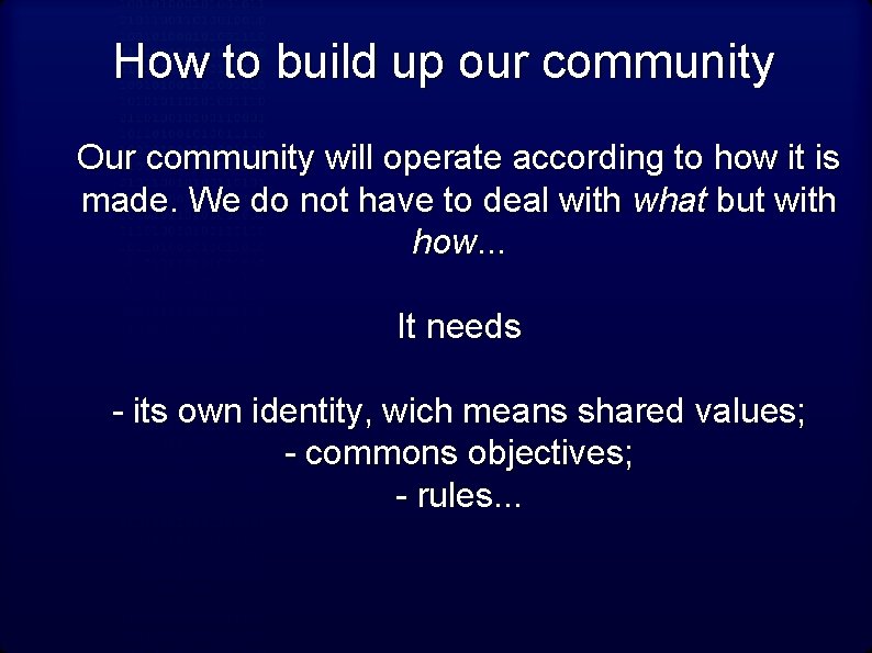Structuring a Global Youth community Some ideas from