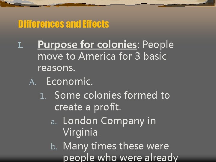 The Colonial Political Experience 2 Basic Questions Why